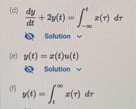 solved for each of the following systems specify whether or