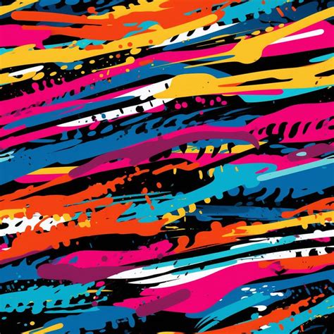 Horizontal Stripes Seamless Patterns Graffiti Digital Scrapbook Paper 5