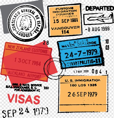 여권 스탬프 Png Pngwing