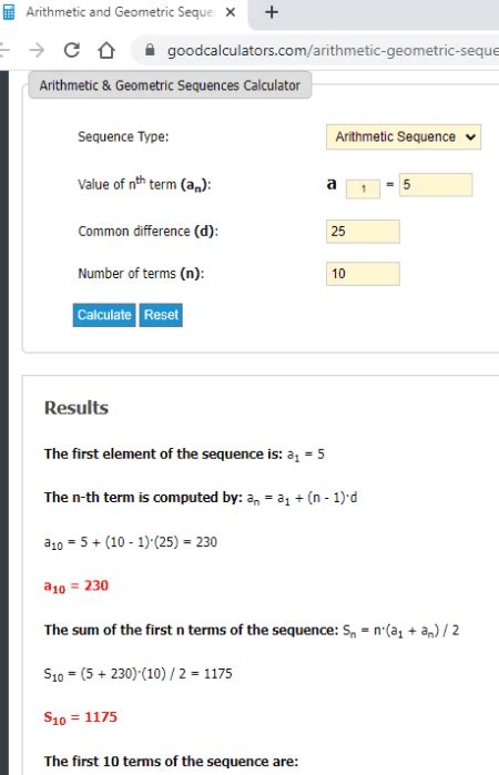 10 Best Free Arithmetic Progression Calculator Websites