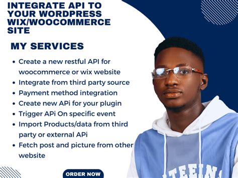 the option to create integrate api to your wordpress wix woocommerce