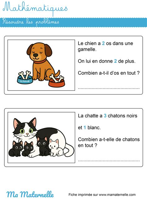 Mathématiques Résoudre Les Problèmes Ma Maternelle