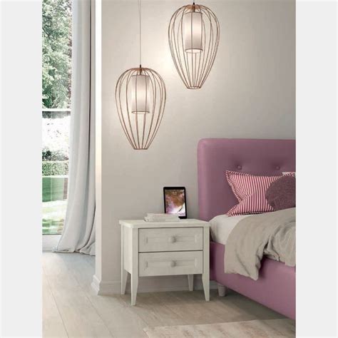 Comodino Classico 2 Cassetti Finitura Malta