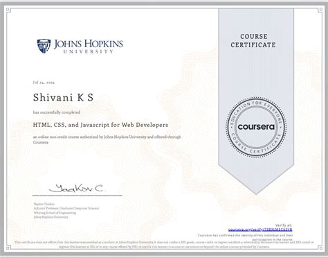 Finished Html Css And Javascript For Web Developers Course Shivani K S Posted On The Topic