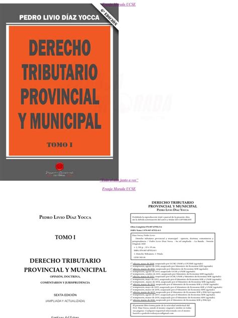 Derecho Tributario Provincial Y Municipal Pedro Diaz Yocca Tomo 1 Pdf Impuestos Caso