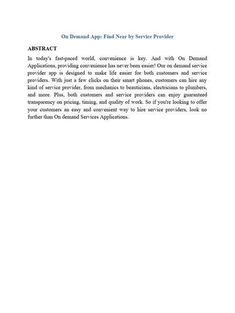Ondemand App Abstract Pdf Android Operating System