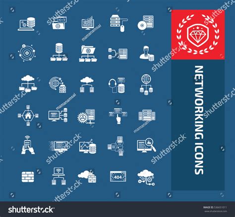 database networking icon setvector stock vector royalty free