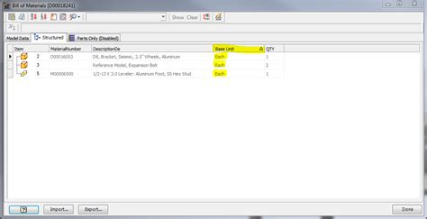 Solved Custom Units Of Measure In Assembly Boms Autodesk Community