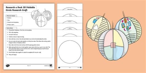 Research A Rock 3d Foldable Circle Research Craft For 6th 8th Grade