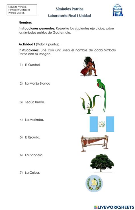 Simbolos Patrios Activity Símbolos Patrios Interactive Activity For