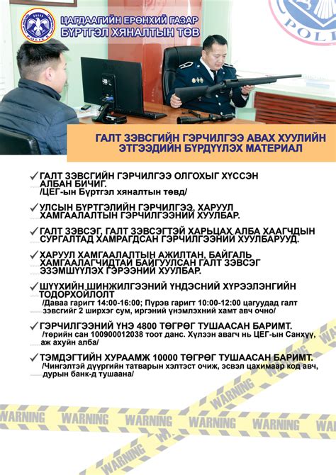 ГАЛТ ЗЭВСГИЙН ГЭРЧИЛГЭЭ АВАХ ЦЕГ ын Бүртгэл хяналтын төв