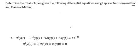 determine the total solution given the following