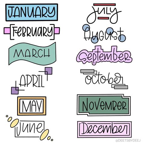 New In The Shop Handwritten Month Names Artofit