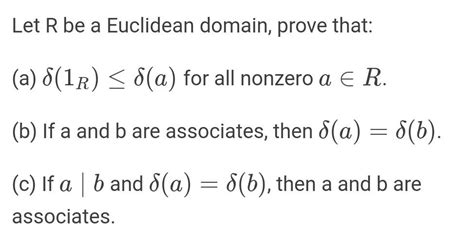 solved let r be a euclidean domain prove that a s 1r