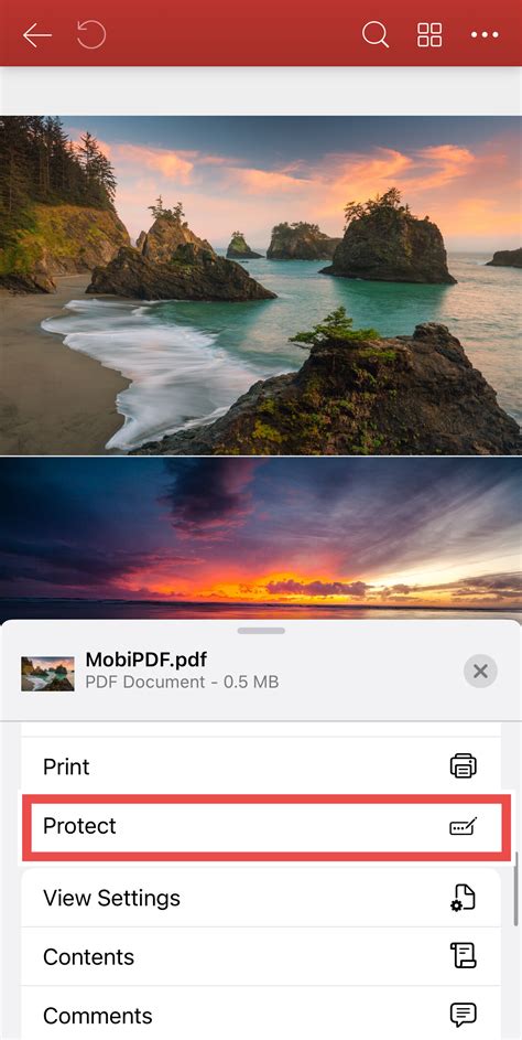 כיצד להגן על קובץ PDF באמצעות MobiPDF ב iOS MobiSystems