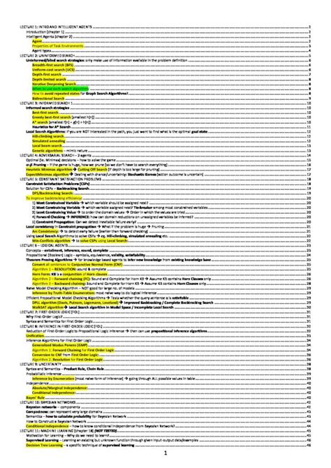 Notes For Introduction To Artificial Intelligence CS 3600 At Georgia