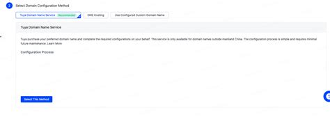 custom domain name service description tuya developer platform tuya
