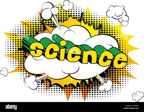 Science Comic Book Style Phrase On Abstract Background Stock Vector
