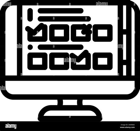 Interactive Quiz Education Platform Line Icon Vector Illustration Stock