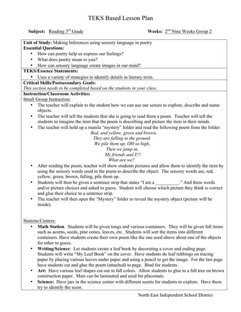 Teks Based Lesson Plan