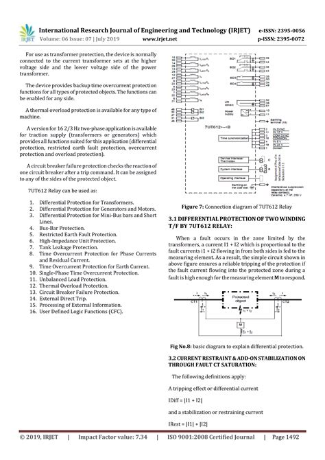Irjet Numerical Differential Protection Of 220 132kv 250 Mva Auto Transformer Using Siemens