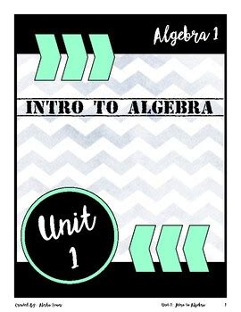 Unit 1 Intro To Algebra By Function To Function TPT