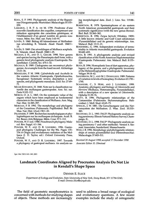 Pdf Landmark Coordinates Aligned By Procrustes Analysis Do Not Lie In