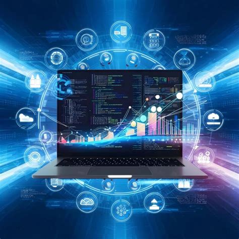 Digital Workflow And Data Visualization Premium Ai Generated Image