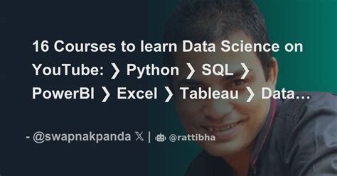 16 Courses To Learn Data Science On Youtube Python G1w3dcvxfa Sql