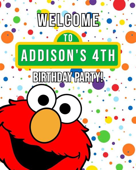 Sesame Street Birthday 4th Birthday Parties Printable Sesame Street