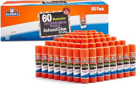 Elmers Disappearing Purple School Glue Sticks 0 24 Ounce Each 60