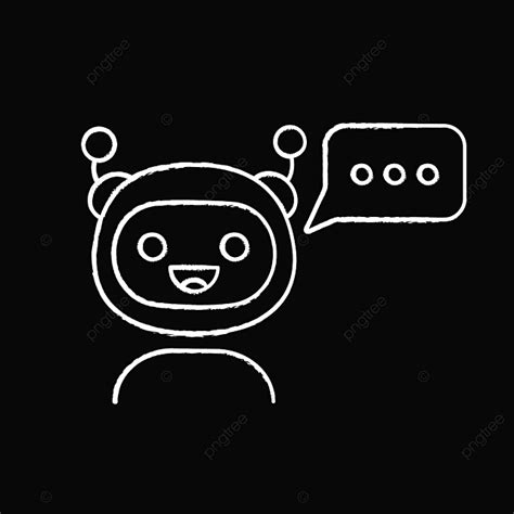 Chatbot With Three Dots In Speech Bubble Chalk Icon Icon Draw Three