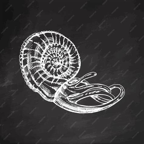 Premium Vector Handdrawn Sketch Of Nautilus Mollusc In A Shell Clam