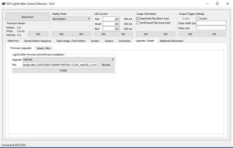 Dlplightcrafter Error With Tida 00361 And Msp430 Firmware Version