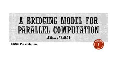Bulk Synchronous Parallel Bsp Pdf