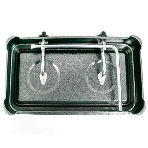 ᐉ Газова плита настільна Domotec Ms 6602 двоконфоркова Сірий 1009116 Gray • Краща ціна в Києві