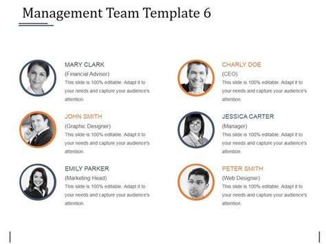 Management Team Template Ppt PowerPoint Presentation Professional Grid