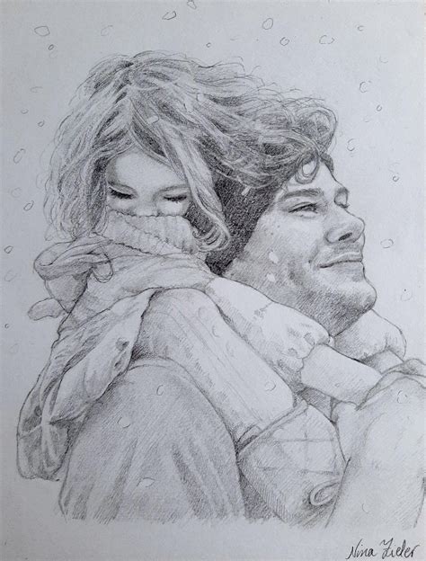 Pencil Sketches Of Father And Daughter