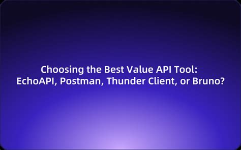 Choosing The Best Value Api Tool Echoapi Postman Thunder Client Or Bruno