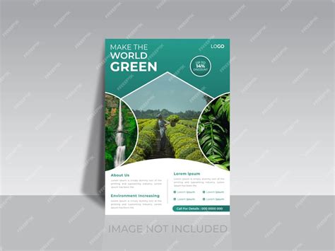 Premium Vector Make World Green Environment Nature Flyer Leaflet Poster Template