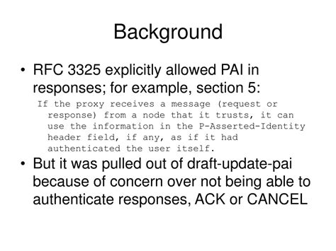 Ppt Updates To The Updates To Asserted Identity In Sip Powerpoint Presentation Id8717264