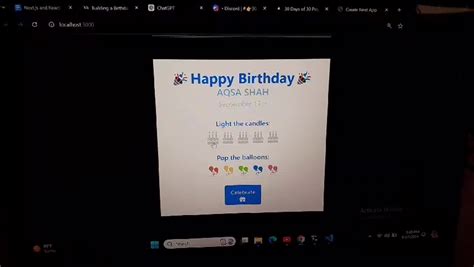 aqsa shah on linkedin nextjs webdevelopment birthdayapp