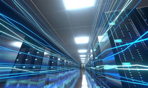 Premium Photo Digital Information Flow Through Data Center With Many