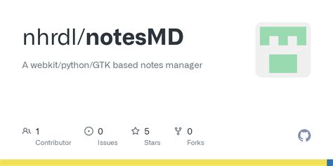 Github Nhrdlnotesmd A Webkitpythongtk Based Notes Manager
