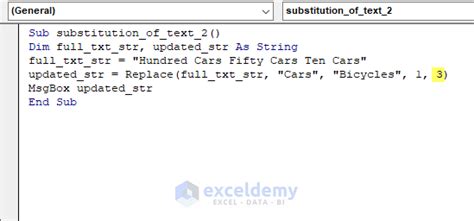 Excel Vba How To Replace Text In A String 5 Methods Exceldemy