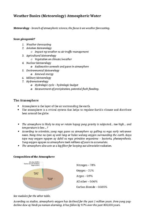 Weather Basics Saan Ginagamit Weather Forecasting Aviation Meteorology O Impact Ng Weather Sa