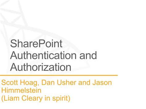 Sharepoint Authentication And Authorization Pptx Computing Technology And Computing