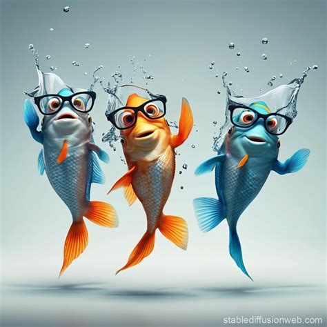 Dancing Fish Wearing Glasses Stable Diffusion Online