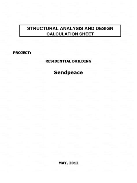 Calculation Sheet Pdf Structural Analysis Concrete