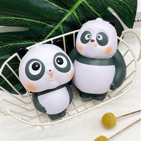 귀여운 스퀴시 팬더 스트레스 해소 공 천천히 상승 감압 장난감 짜기 마법 사무실 환기 선물 Aliexpress